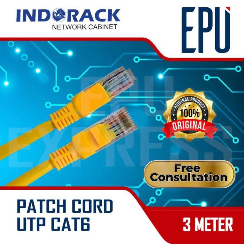 Jual Indorack 3m Kabel Lan Cat6 Cat.6 Utp Ethernet Patch Cord Cable ...