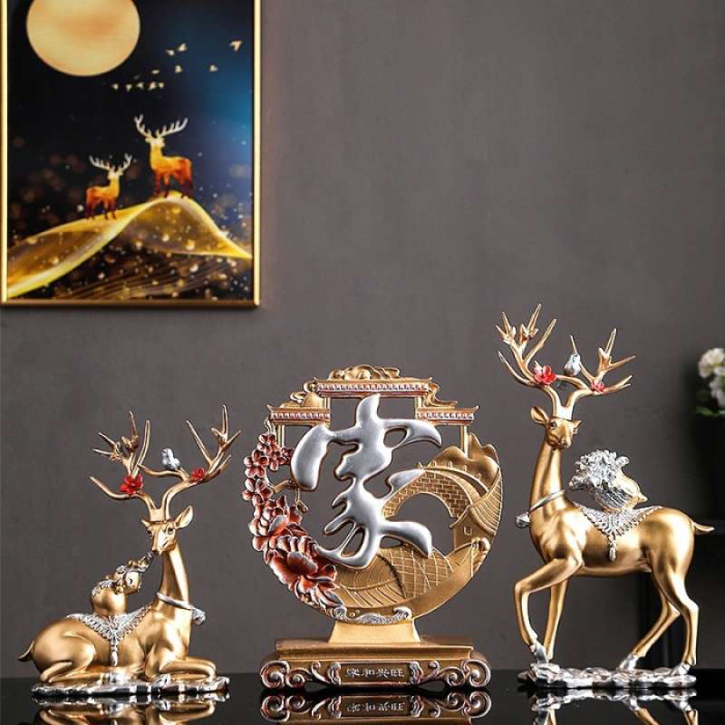 Promo Dekorasi Pajangan Rusa Gold Deer Couple Ornamen Statue Decoration ...