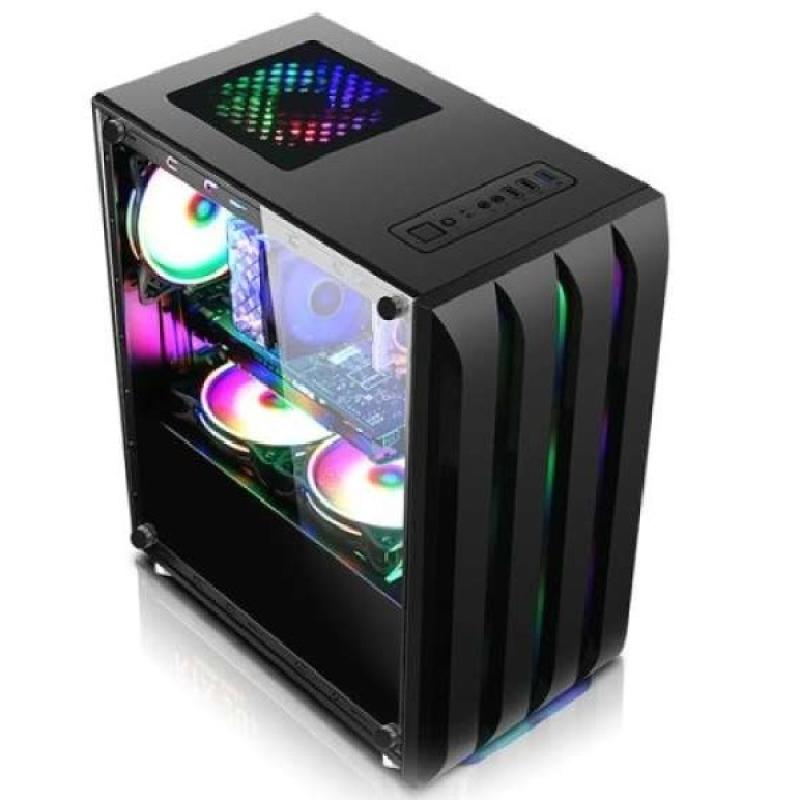 Promo Pc case Varro Prime m-atx glass free 3 fan cross-x - Casing ...