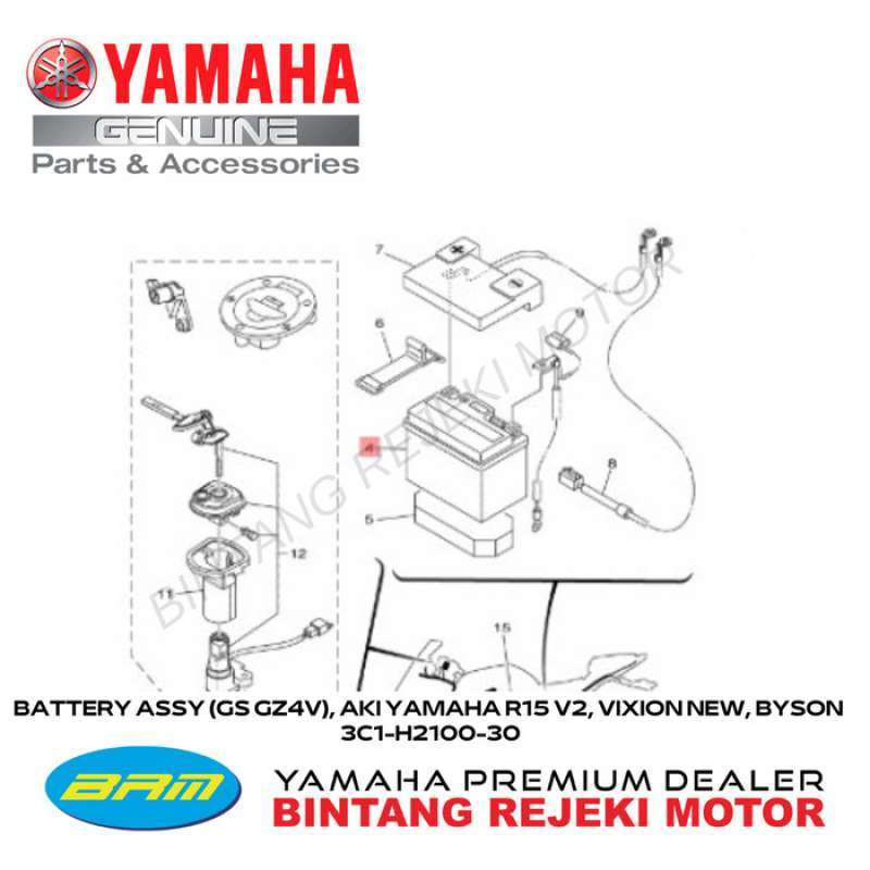 Promo Battery Assy (Gs Gz4V), Aki Yamaha R15 V2 3C1-H2100-30 Diskon 17% ...