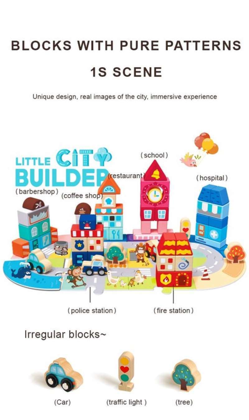 Jual Mideer Little City Builder Block City Blocks 100 Pc Mainan Balok Di Seller Zenonn Shop ...