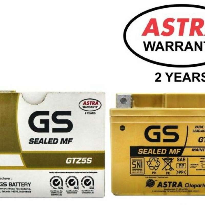 Promo Aki Gs Astra Mf Gold Gtz-5s Gtz5s Untuk Motor Honda Vario, Honda Beat Diskon 17% Di Seller ...