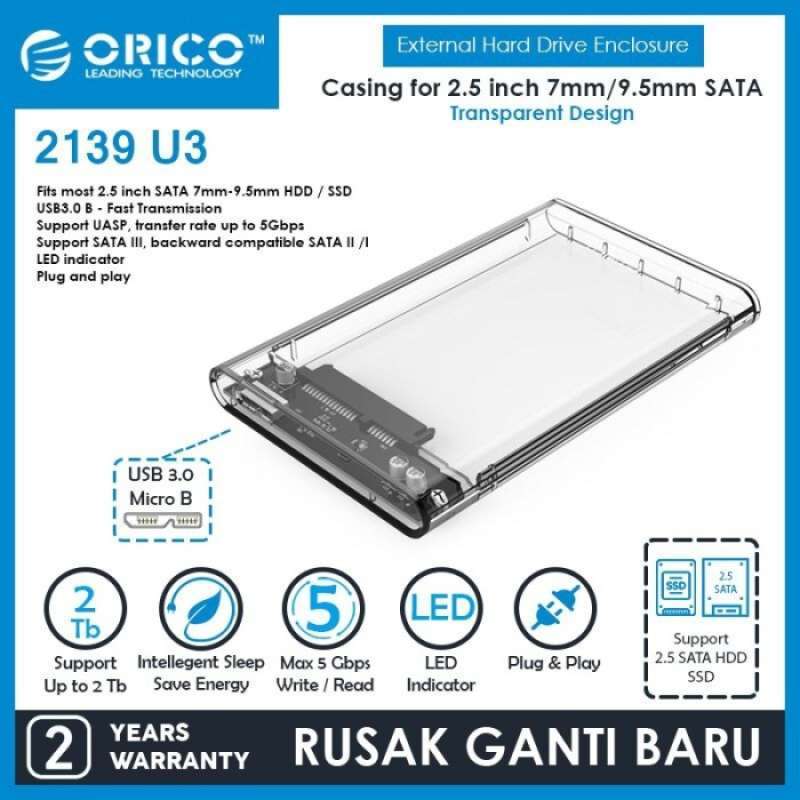 Promo Casing Hdd Co Portable Enclosure 2.5 Sata3 Usb 3.0 Ssd Transparan ...