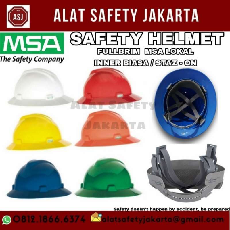 Promo helm safety proyek msa full brim lokal inner biasa Diskon 7% di ...