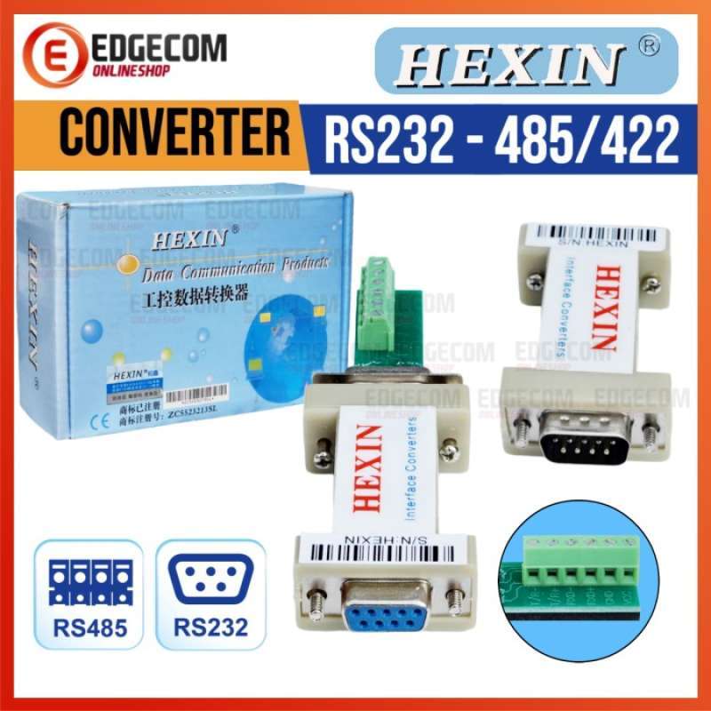 Jual HEXIN Converter Serial RS232 - RS485 / RS 422 6 pin Adapter DB9 di Seller Hunter Shop ...
