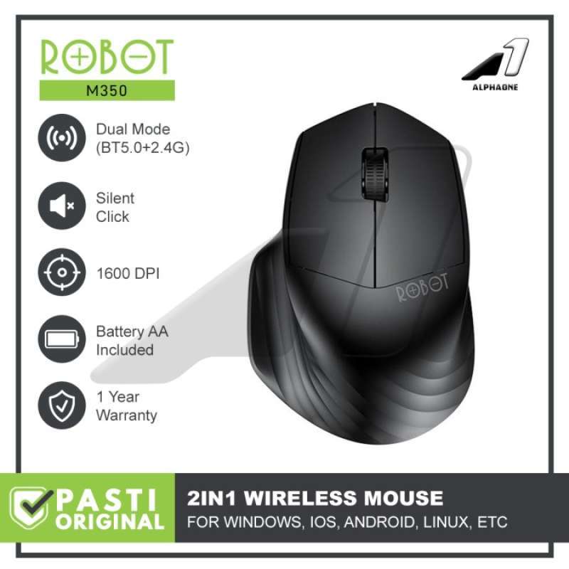 Promo ROBOT Mouse Wireless Bluetooth M350 Silent Click Mouse Multi ...