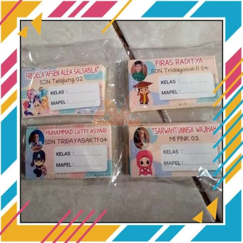 Jual Stiker Label Nama Buku Pelajaran Anak Sticker Karakter Hewan Lucu ...