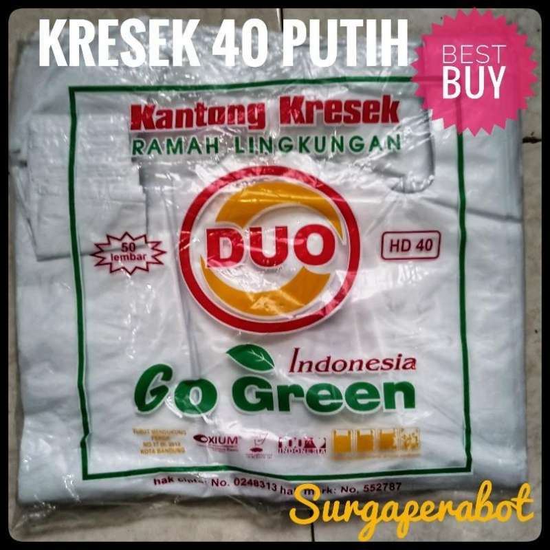 Promo Kantong Kresek Hd 40 Putih Duo Plastik Keresek Besar Diskon 2% Di ...