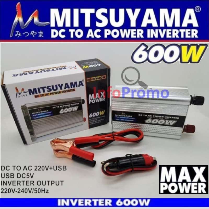 Promo Power Inverter DC to AC 600 Watt USB 12V Mitsuyama MS-INV600W ...