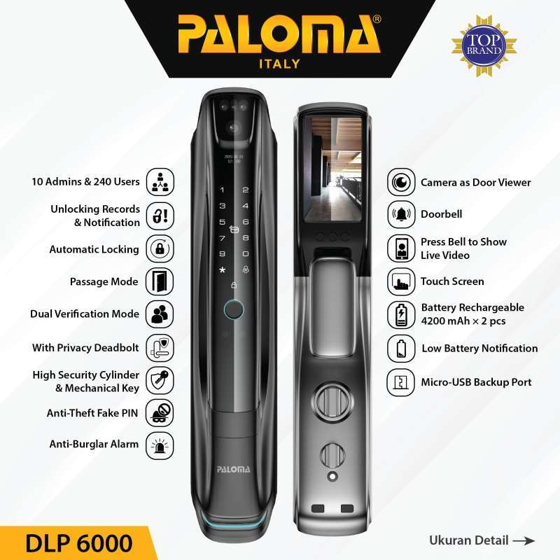 Promo PALOMA DLP 6000 Digital Lock Smart Home Kunci Pintu Door Handle ...