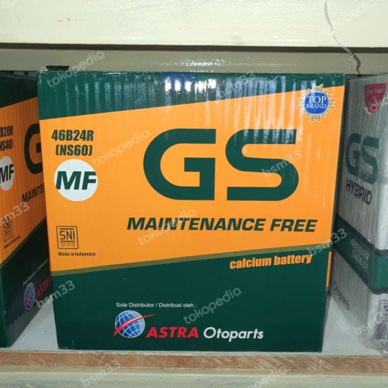 Promo Aki Gs Astra Ns60 (46B24R) Mf Calcium Battery 12V, 45Ah Diskon 17% di Seller Golden ...