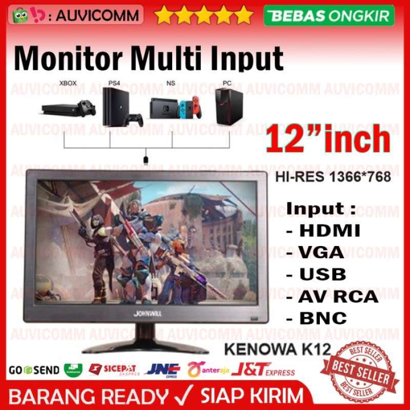 Promo MONITOR MINI 12 INCH MULTI INPUT HDMI -VGA-USB-AV RCA-BNC ...