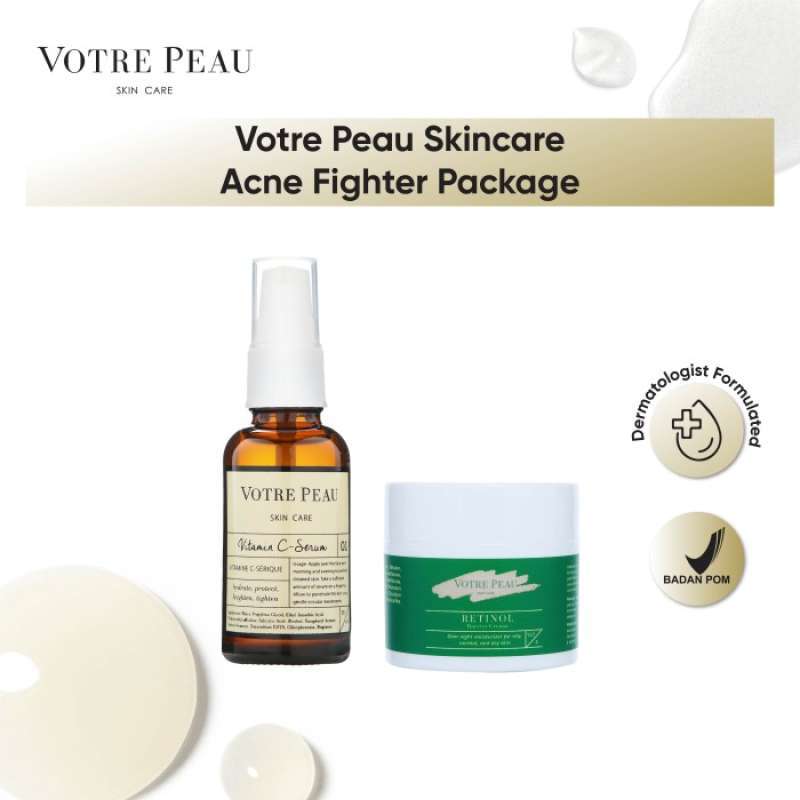Promo Votre Peau Acne Fighter Package (Retinol Barrier Cream & Vit C ...