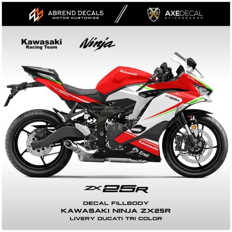 Promo Decal Fullbody Zx25r Livery Ducati Panigale Tri Color / Stiker ...