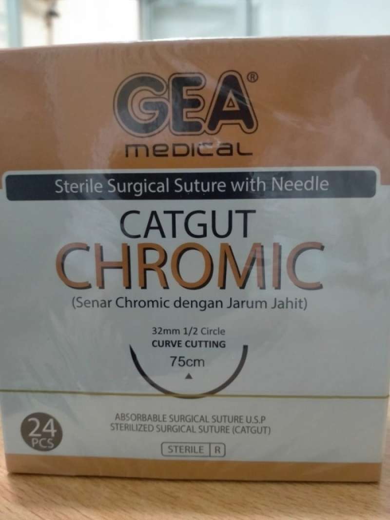 Promo Gea Medical Catgut Chromic 3/0 Jarum 1 Box Isi 24Pcs Diskon 23% ...