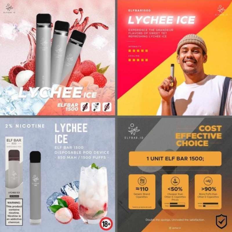 Jual Elfbar Elf Bar 1500 Puffs Disposable Vape - Lychee Ice Di Seller ...