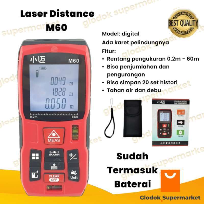 Promo Laser Distance Millisey 60 Meter Alat Ukur Jarak Dimensi Meteran ...