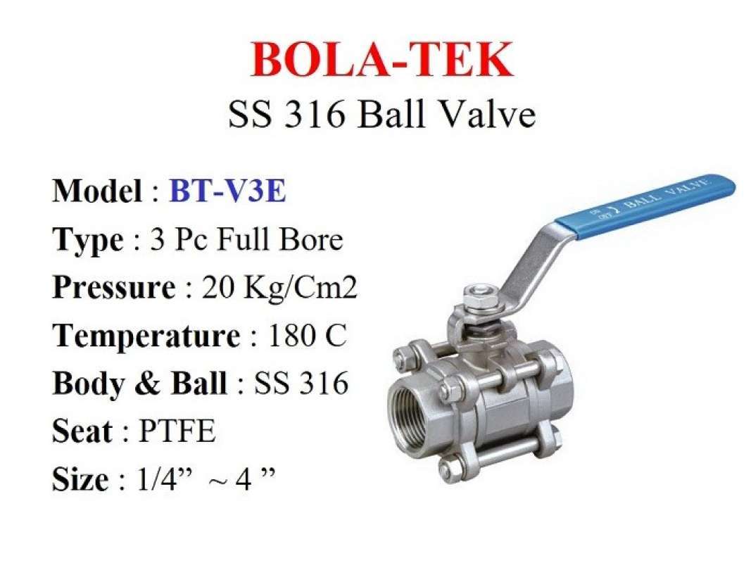 Promo Ball Valve 1 1/2 Stainless Stell SuS 304 / ball valve 1,5 3PC ...