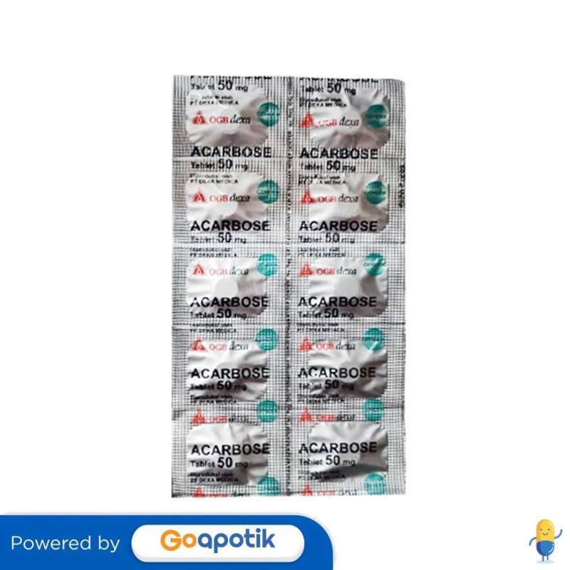 Jual ACARBOSE OGB DEXA MEDICA 50 MG STRIP 10 TABLET di Seller Apotek ...