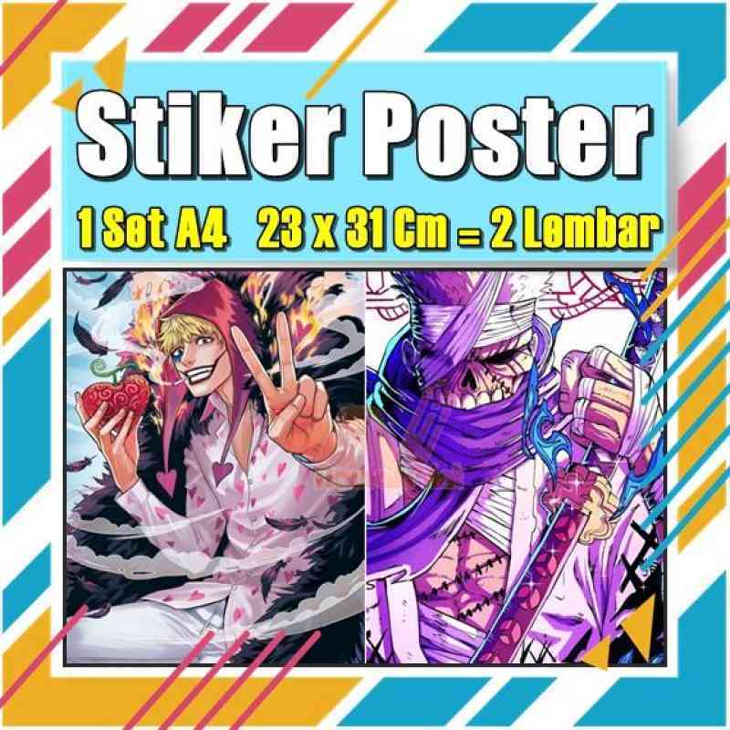 Jual Stiker Label One Piece 3 Luppy Zoro Brock Sanji Coper Nami Robin