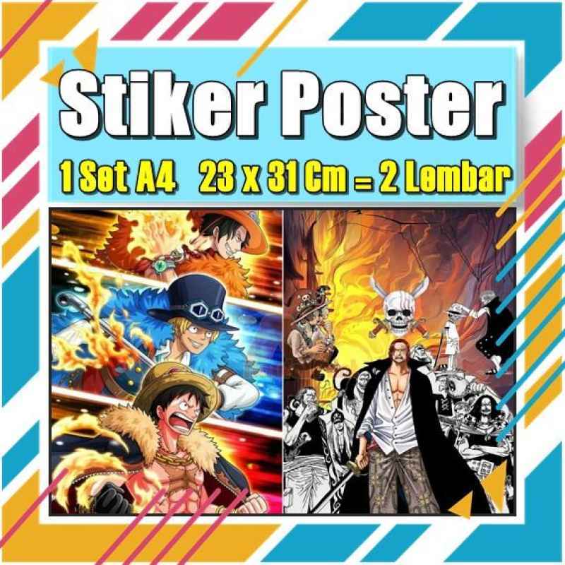 Jual Stiker Label One Piece 3 Luppy Zoro Brock Sanji Coper Nami Robin