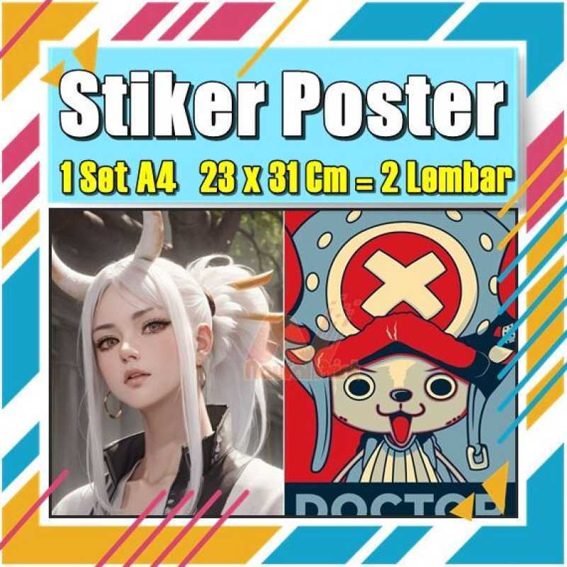 Jual Stiker Label One Piece 3 Luppy Zoro Brock Sanji Coper Nami Robin