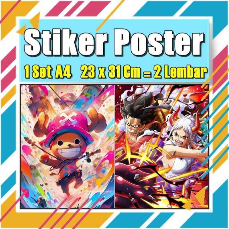 Jual Stiker Label One Piece 3 Luppy Zoro Brock Sanji Coper Nami Robin