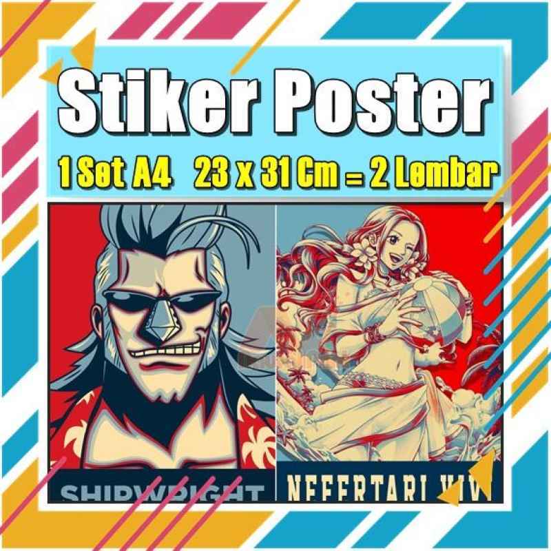 Jual Stiker Label One Piece 3 Luppy Zoro Brock Sanji Coper Nami Robin