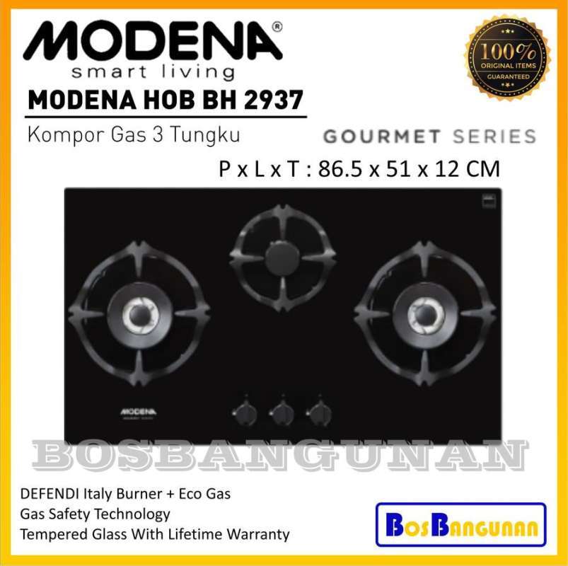 Jual Kompor Modena Bh 2937 / Kompor Tanam Gas 3 Tungku Modena Bh2937 ...