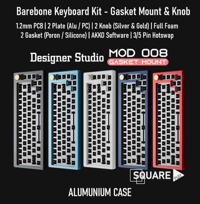 Promo AKKO MOD 008 DIY KIT 67Keys Gasket Mount Alumunium Mechanical ...