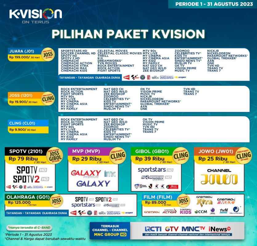 Jual Paket Spotv K-vision Active 3 Bulan Di Seller Mandiri Jaya ...