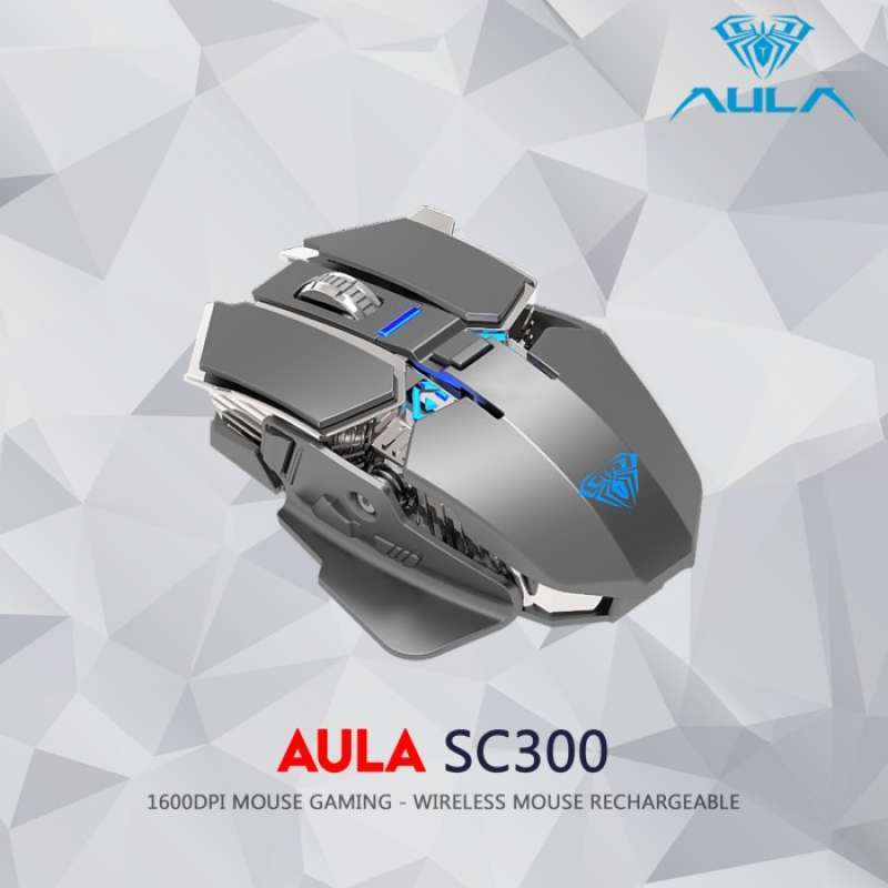 Jual Mouse Gaming AULA Wireless SC-300 Rechargeable Lithium battery 2 ...