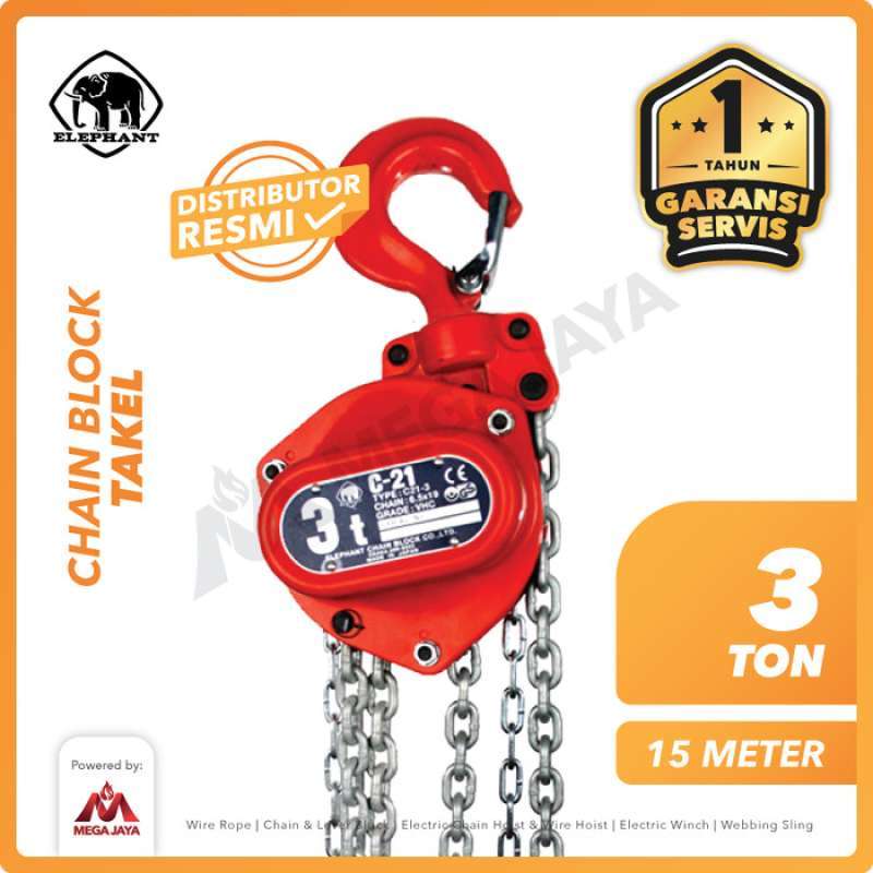 Promo Chain Block / Takel 3 Ton x 15 Meter ELEPHANT Diskon 23% di ...
