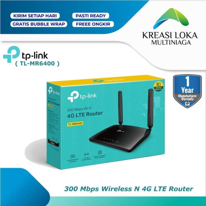 Promo MR6400 300 Mbps Wireless N 4G LTE Router Simcard TL-MR6400 Diskon ...