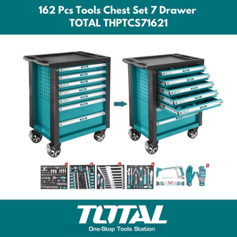 Jual Toolbox 7 Drawer Tool Chest Set 162 Tool Kit Kabinet Total ...
