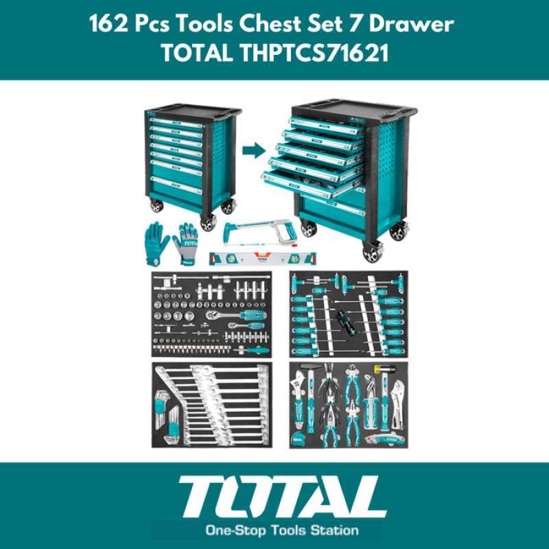 Jual Toolbox 7 Drawer Tool Chest Set 162 Tool Kit Kabinet Total ...