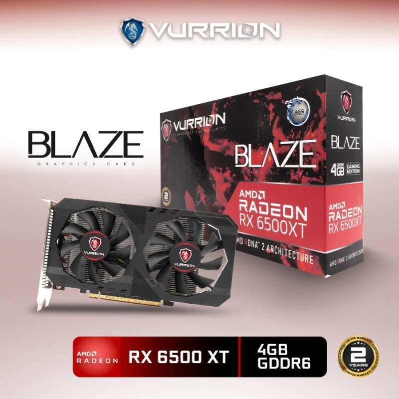 Jual Vga Card / Vga Amd Vurrion Rx 6500 Xt / Rx 6500 Xt 4gb Gddr6 64 ...