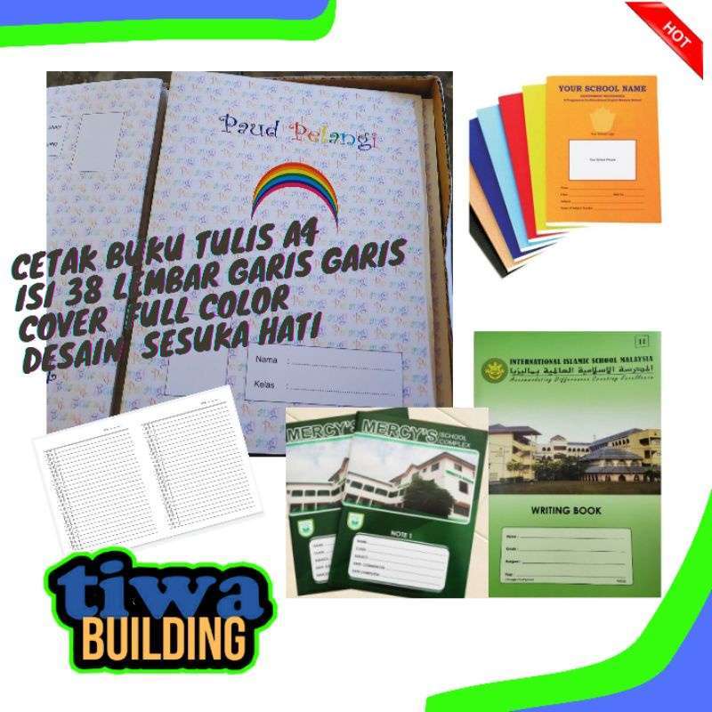 Jual CUSTOM BUKU TULIS SEKOLAH 38 LEMBAR GARIS GARIS UKURAN A6 COVER ...