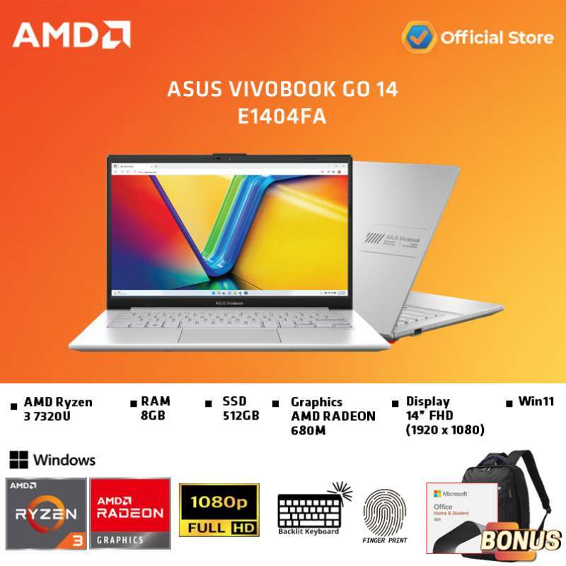 Promo ASUS VIVOBOOK GO 14 E1404FA FHD352 | RYZEN 3 7320 8GB 512GB ...