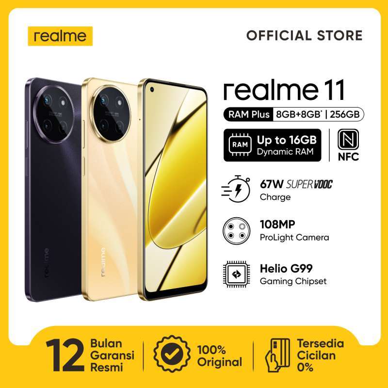 Jual Realme 11 Nfc 8gb+8gb* | 256gb (67w Supervooc Charge | 108mp Prolight Camera | Helio G99 ...