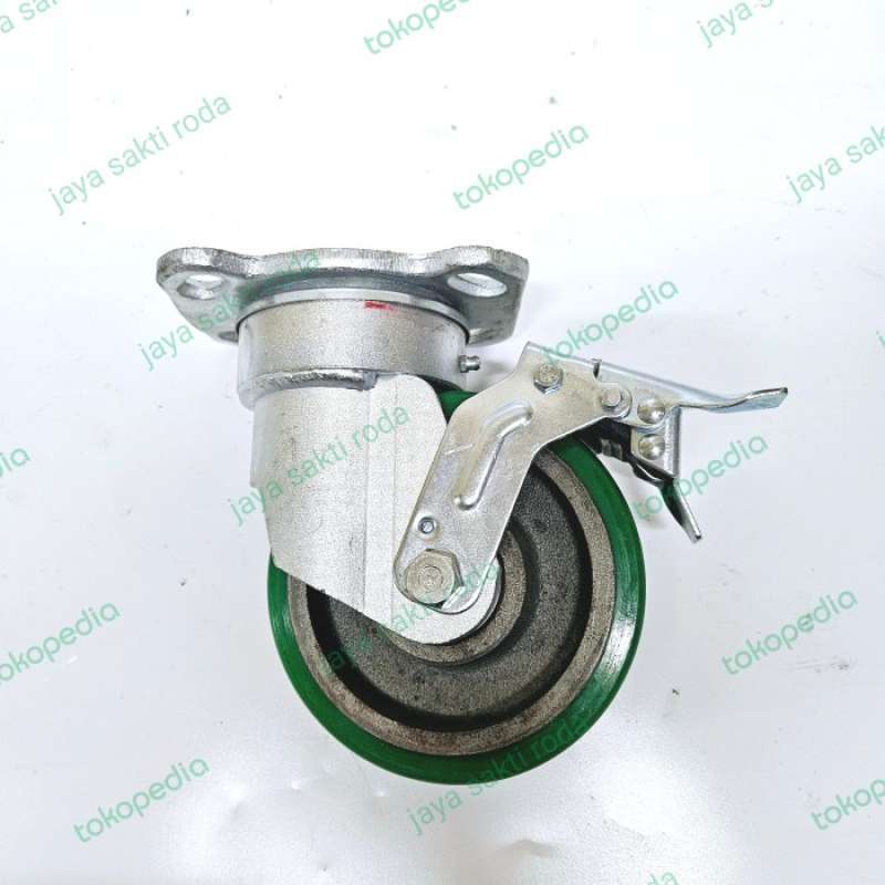 Promo Roda super heavy duty 6 inch pu taiwan beban 800 kg (putar+rem ...