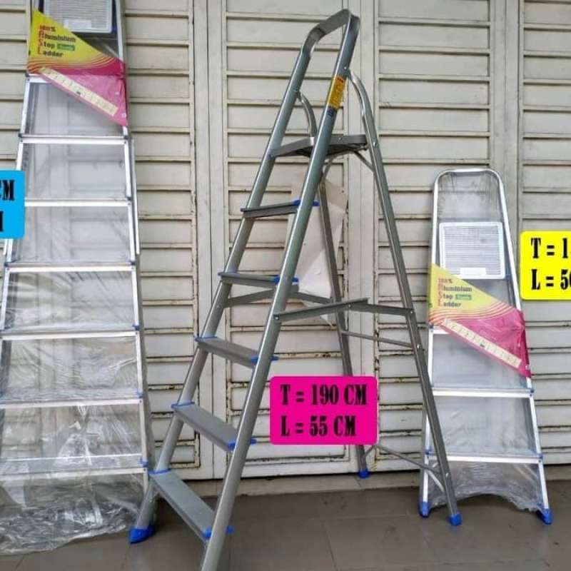 Promo tangga aluminium 6 step/tangga duduk lipat 1.8 Diskon 23% di ...