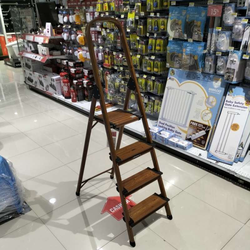 Promo Krisbow Tangga Lipat Aluminium 4 Wide Step Motif Kayu Diskon 23% ...