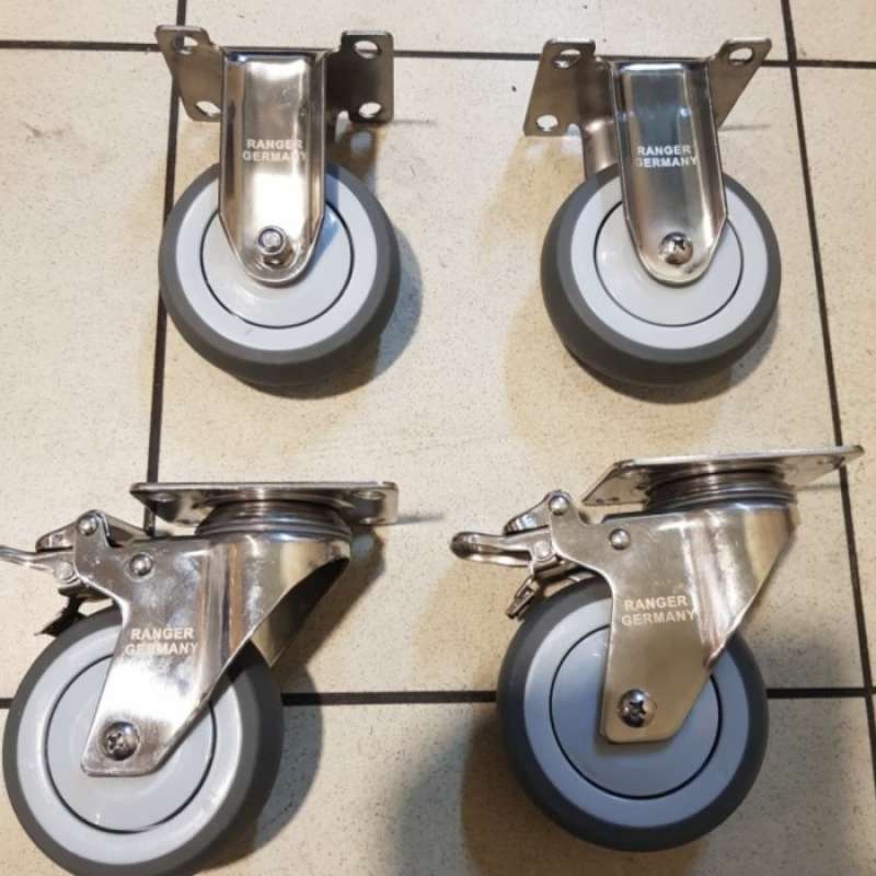 Jual Roda Trolley Stainless 4 Inch ( 2 Rem 2 Mati ) Di Seller Meepo ...