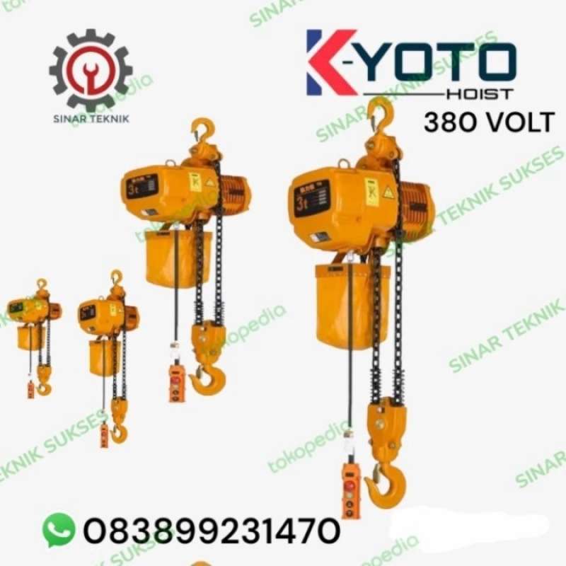 Promo chain hoist 3 ton x 20 meter 380 volt kyoto japan Diskon 23% di ...