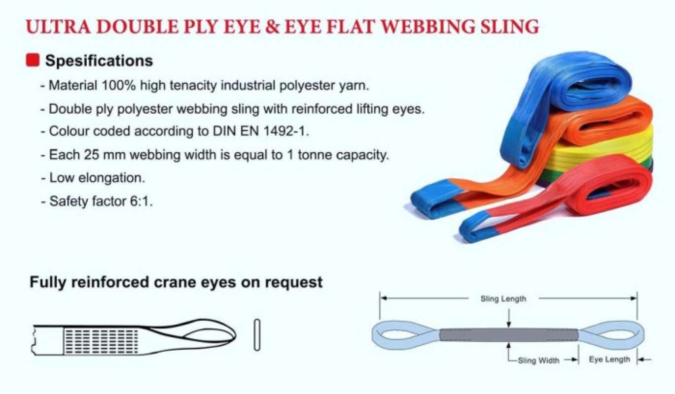 Promo ULTRA DOUBLE PLY EYE & EYE FLAT WEBBING SLING 4 TON x 4 METER ...