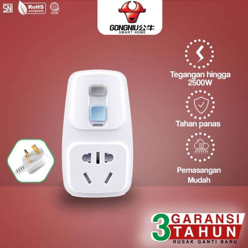 Promo Gongniu Stop Kontak Adaptor Colokan Listrik Switch Pengaman ...