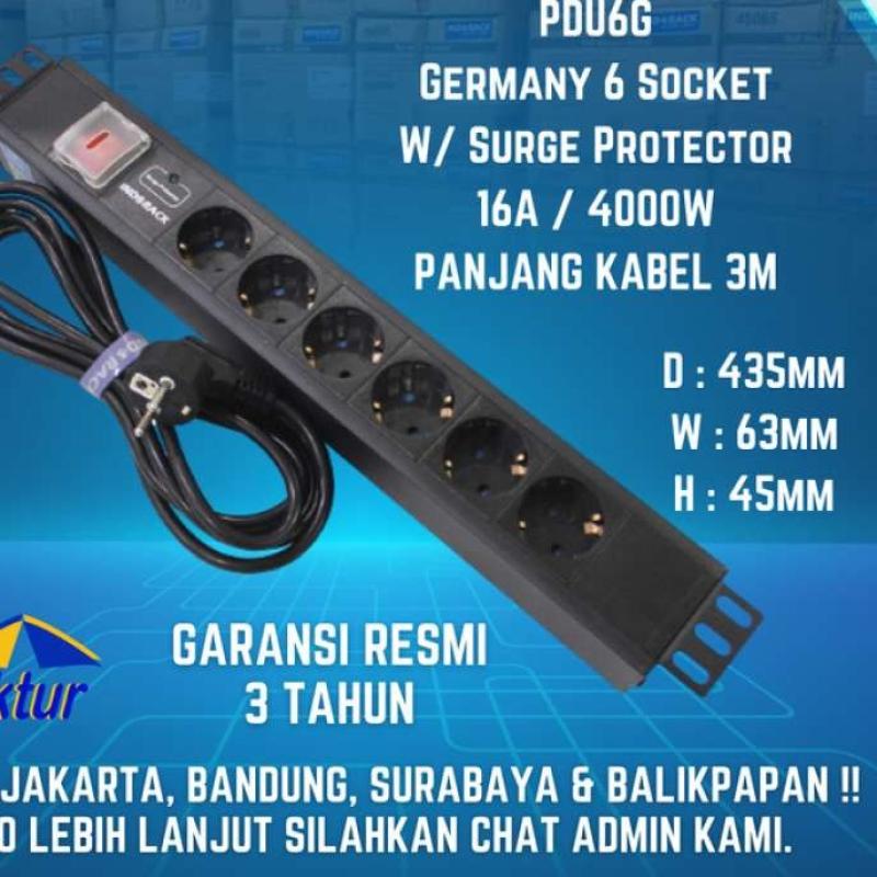Promo INDORACK PDU 6 SOCKET EUROPE C13 MULTI GERMANY SOCKET RACK SERVER ...