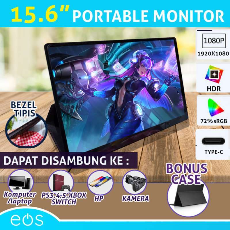 Promo Portable Monitor 15.6 Inch Lcd Touchscreen Usb-c Hdmi | Fhd 1080p ...