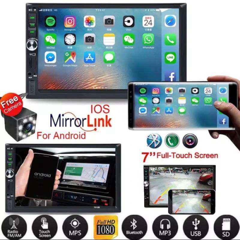 Jual Double Din Android Head Unit 7 Inch Dhd-7001 Plus Parking Camera ...
